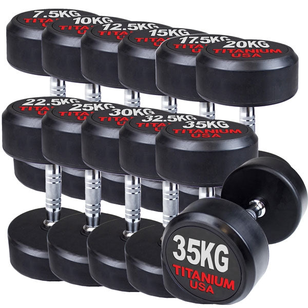 PRO STYLE DUMBBELL SET 7.5 TO 35KG - 12 PAIRS – Commercial Fitness ...
