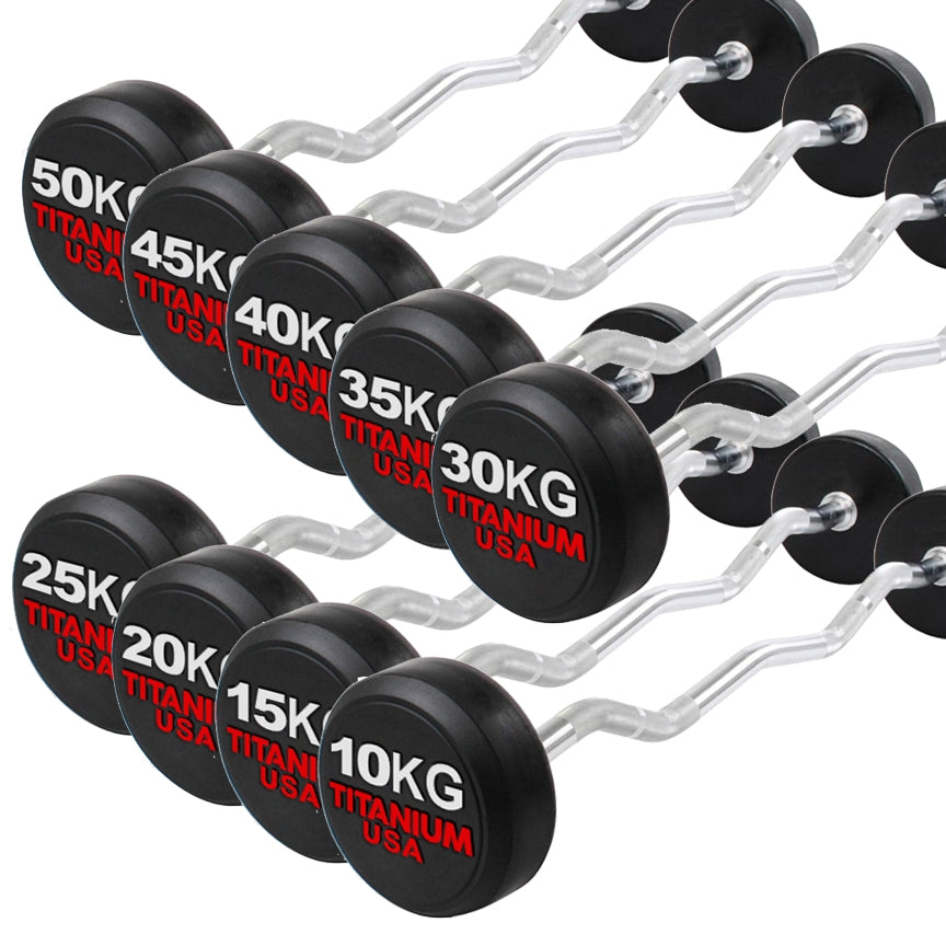 Titanium USA Fixed Curl Bar Package 10kg - 50kg – Commercial Fitness ...