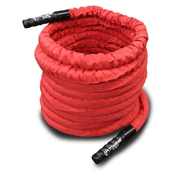 15 METRE RED NYLON COVERED BATTLE ROPE - 38MM THICK – Commercial ...