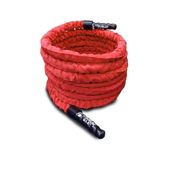 10 METRE RED NYLON COVERED BATTLE ROPE - 38MM THICK – Commercial ...