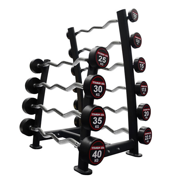 TITANIUM USA PU (POLYURETHANE) FIXED CURL BARS AND RACK PACKAGE ...